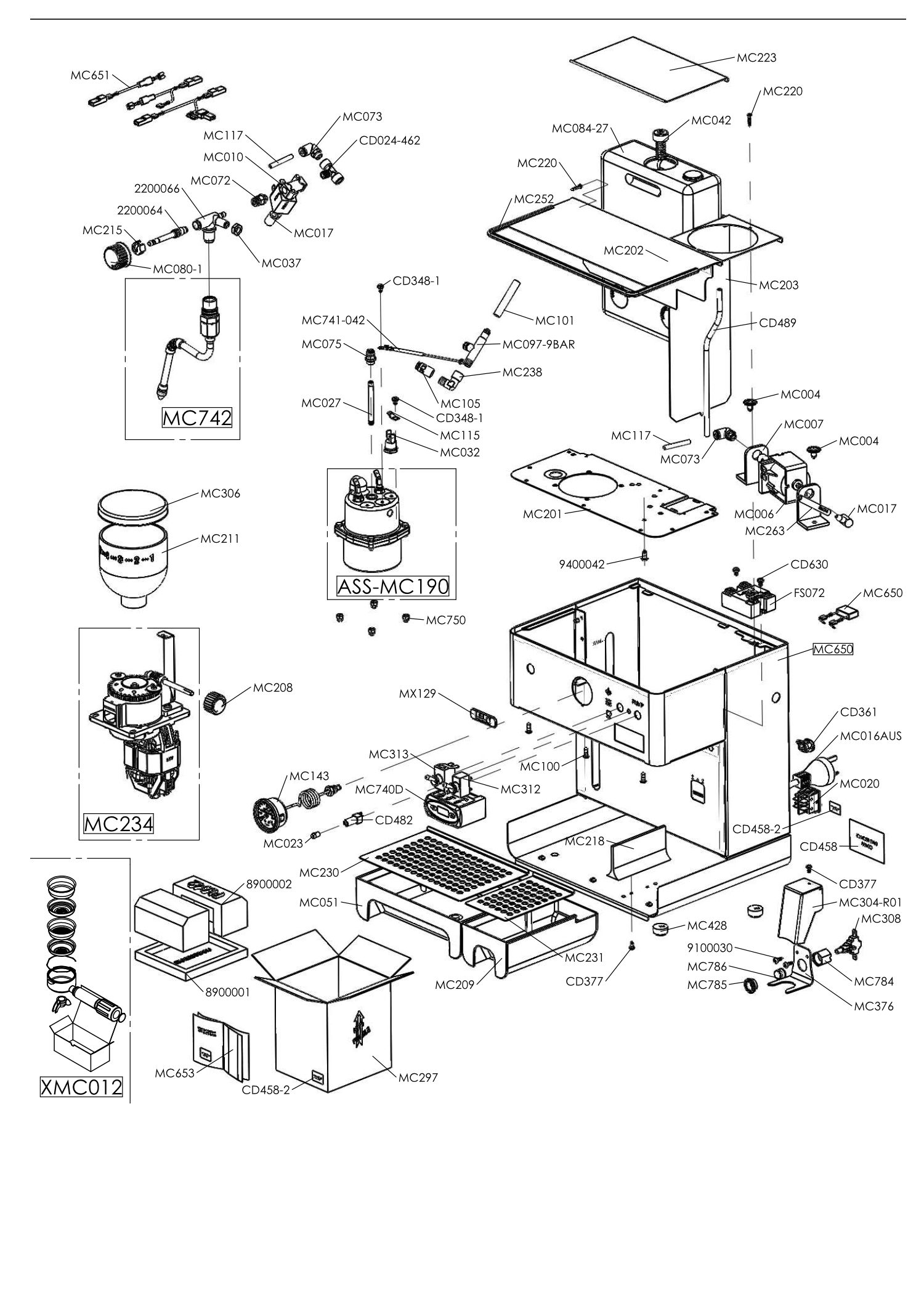 Exploded Views Lelit Exploded Views PL042TEMDAUS-REV01 Exploded View